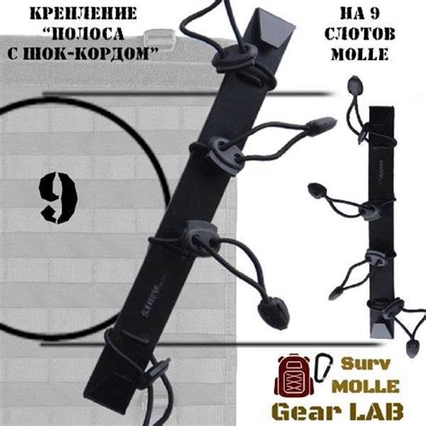Крепление MOLLE Surv Gear Lab Полоса 9 с шок-кордом, купить недорого