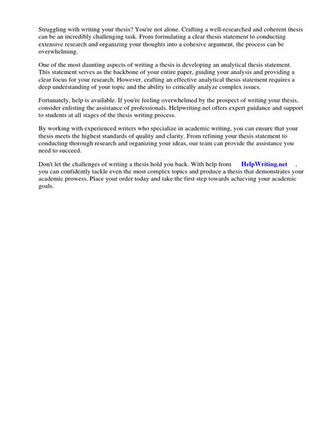 Examples Of Analytical Thesis Statements Pdf