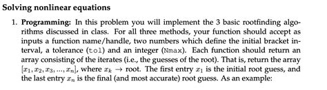 Solved Olving Nonlinear Equations 1 Programming In This