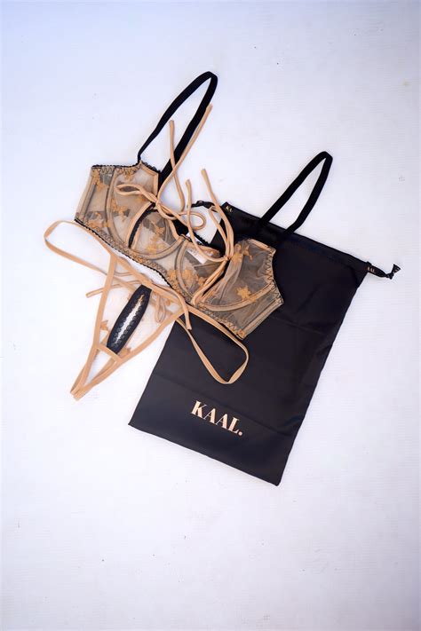 The Gold Floral Tease Set Crotchless Kaal
