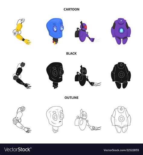 Robot And Factory Symbol Royalty Free Vector Image