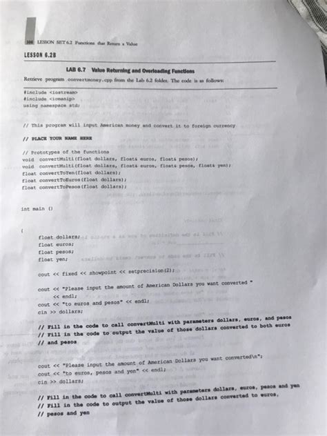 Solved LESSON 6 28 LAB 6 7 Value Returning And Overloading Chegg