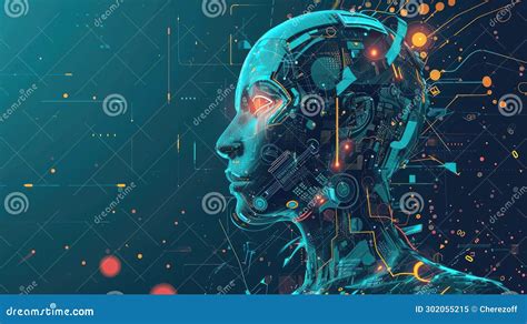 Robot In Virtual Space Stock Image Image Of Work Culture 302055215