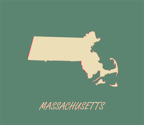 A Map Of Massachusetts With The Name And State In Red Green And White