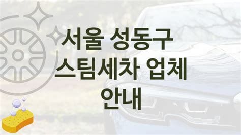 서울 성동구 스팀세차 추천 종류별 세차가격