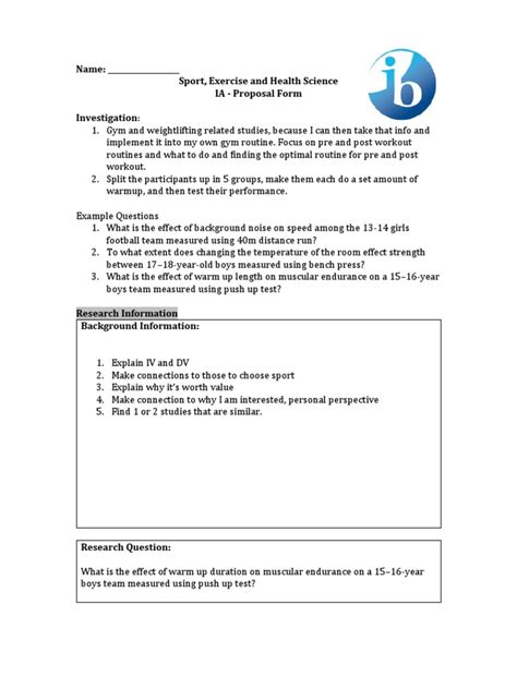 Proposal Form For Ias Pdf Dependent And Independent Variables Experiment
