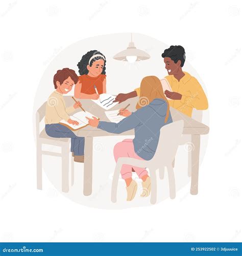 Peer Tutoring Isolated Cartoon Vector Illustration Set Cartoondealer