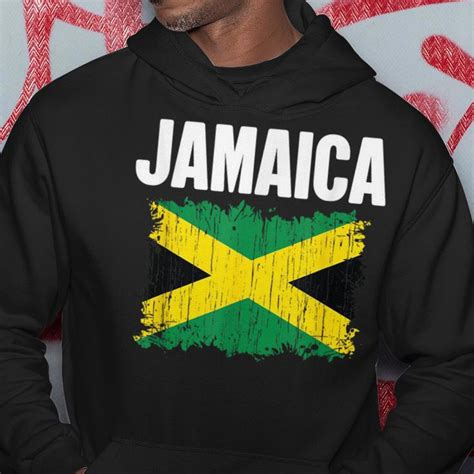 Jamaica Flag Vintage Jamaican Retro Throwback Souvenir Hoodie Mazezy