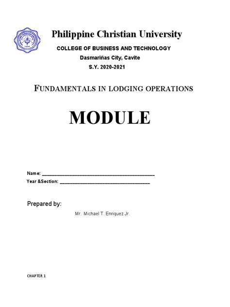 Module Fundamentals In Lodging Operations Pdf Housekeeping Bed