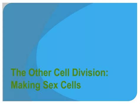 Ppt The Other Cell Division Making Sex Cells Powerpoint Presentation Id