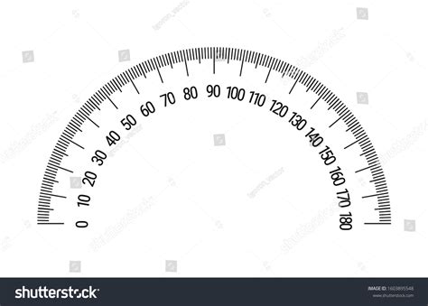 Protractor Grid Measuring Angle Tilt 180 Stock Vector Royalty Free 1603895548 Shutterstock