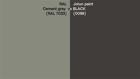 Ral Cement Grey Ral 7033 Vs Jotun Paint Black 0099 Side By Side
