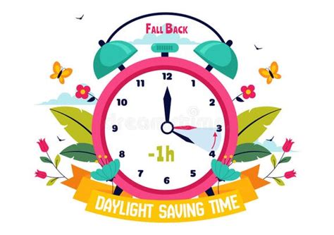 Daylight Saving Time Vector Illustration With Alarm Clock And Calendar Transitioning From Summer