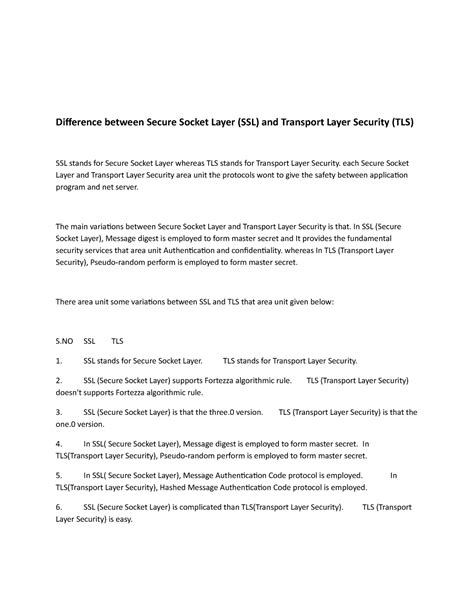 Difference Between Secure Socket Layer Ssl And Transport Layer