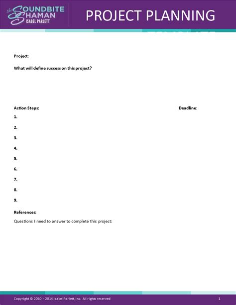 Develop Your Project With Our Planning Template