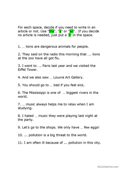 Article Usage Worksheets Warmer Fil English Esl Worksheets Pdf And Doc