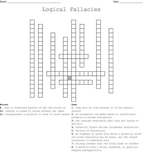 Fallacies Worksheet With Answers Printable And Enjoyable Learning