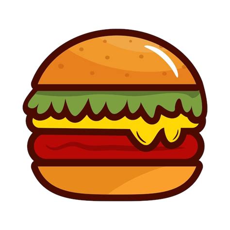 Premium Vector Delicious Hamburger Fast Food Icon Vector Illustration