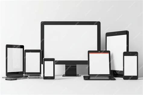 multiple responsive screen and mobile devices mockup created with