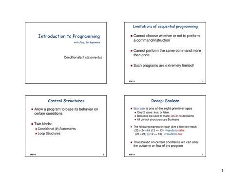 control structures boolean conditional if statement slides ese 112 docsity