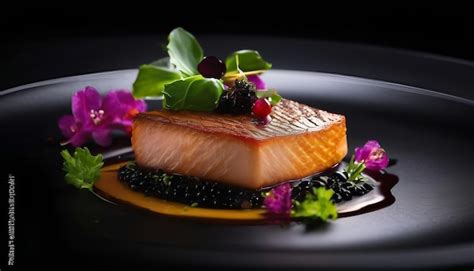 Premium Ai Image Beautifully Presented Michelin Star Restaurant Dish