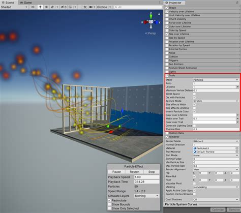 Modifying Gravity Color Size And Lifetime Of Particle Systems Unity Learn