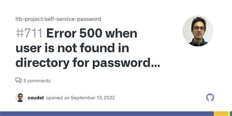 Error 500 When User Is Not Found In Directory For Password Reset By Mail · Issue 711 · Ltb