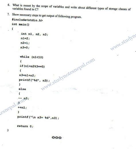 IT 213 Structured Programming Questions Bank STUDY NOTES NEPAL
