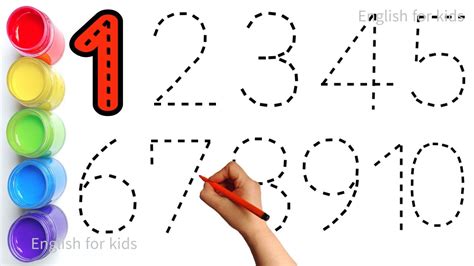 숫자놀이 그림자 점선을 따라서 물감 붓으로 숫자 따라쓰기 숫자배우기 숫자그리기 숫자색칠하기 Youtube