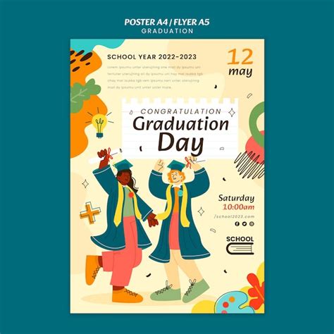 졸업 축하 포스터 템플릿 무료 Psd 파일