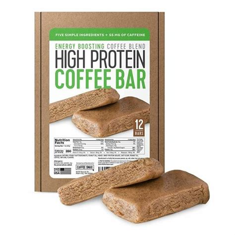 단백질 커피 에너지 바 5가지 간단한 성분으로 제작 천연 성분 글루텐 프리 Gmo 및 16g 리얼 커피로 바 티몬