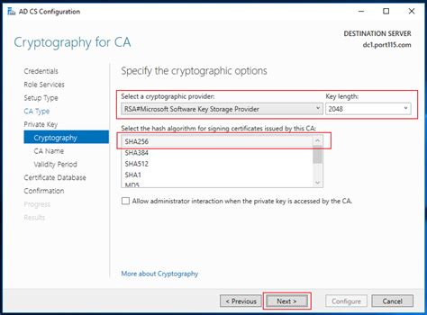 Preparing For Horizon View Setting Up A Root CA Port115