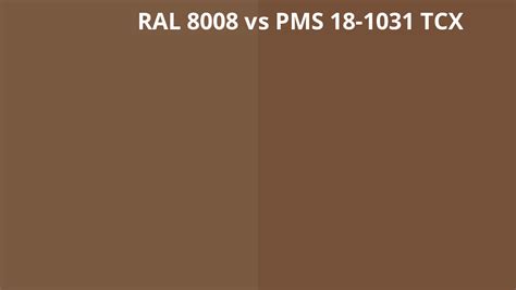 Ral 8008 Vs Pms 18 1031 Tcx Ral Colour Chart Uk