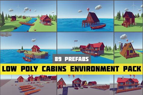 Low Poly Cabins Environment Pack 3d Environments Unity Asset Store
