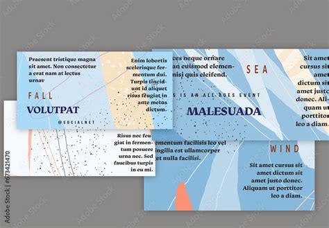 Web Banner Layout Overlapping Blobs Textured With Spots And Lines Stock