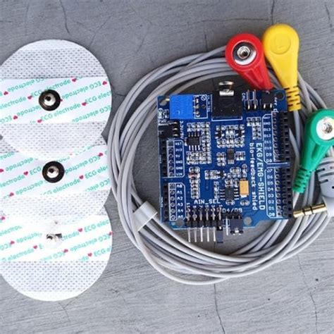 Jual Ecgekgemg Shield For Arduino With Cables And Electrodes Kota Bandung Alfa Electronics