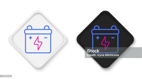 라인 자동차 배터리 아이콘 흰색 배경에 격리 축압기 배터리 에너지 전력 및 전기 축압기 배터리 컬러풀한 아웃라인 컨셉 벡터 누름 버튼에 대한 스톡 벡터 아트 및 기타 이미지