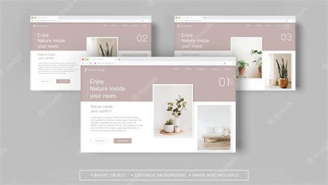 방문 페이지 Ui 디자인을 위한 웹 브라우저 모형 프리미엄 Psd 파일