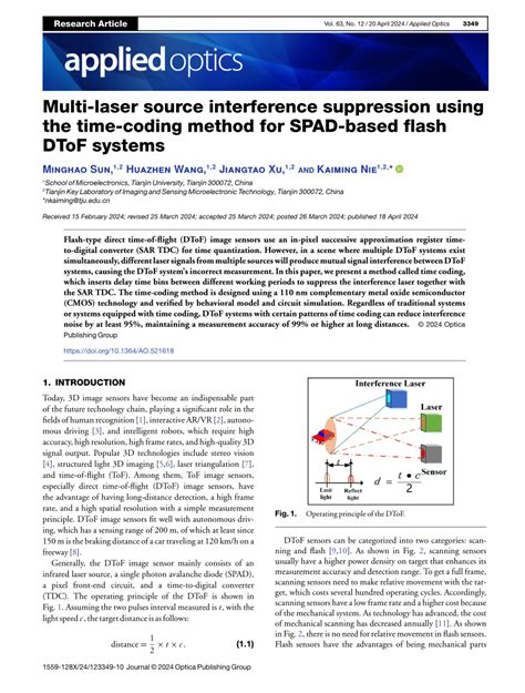Multi Laser Source Interference Suppression Using The Time Coding