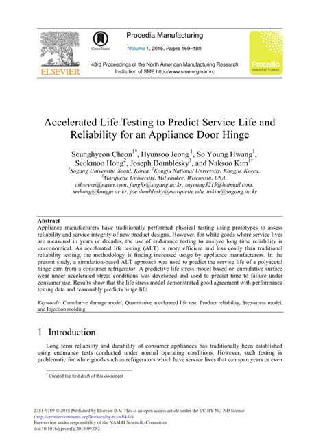 Pdf Accelerated Life Testing To Predict Service Life And Reliability