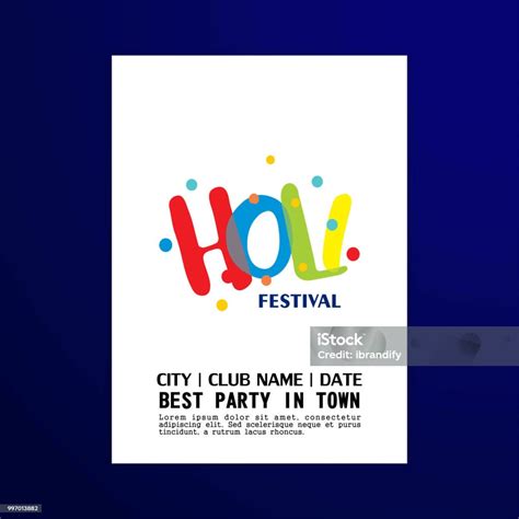 행복 한 Holi 축제입니다 창의적이 고 다채로운 인쇄 술 및 샘플 텍스트 흰색 브로셔 0명에 대한 스톡 벡터 아트 및 기타 이미지 0명 벡터 인도 문화 Istock