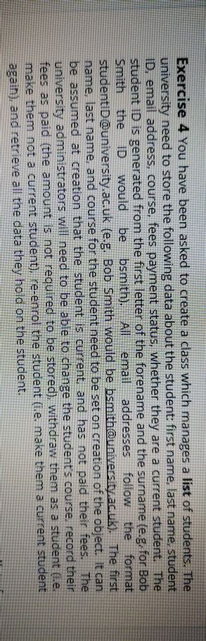 Solved Exercise 4 You Have Been Asked To Create A Class