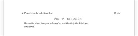 solved 5 prove from the definition that