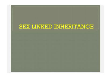 Sex Linked Chromosome Note Zoology Studocu