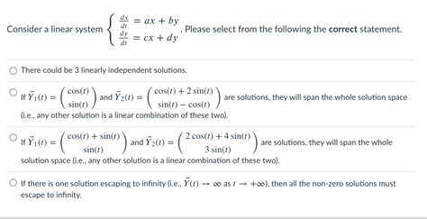 solved ax by consider a linear system { dx dt dy dt