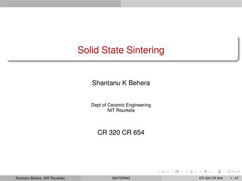 Lecture Solid State Sintering Pdf