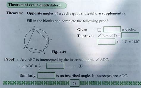 Solved Fill The Empty Boxes Theorem Of Cyclic Quadrilateral Theorem Opposite Angles Of A