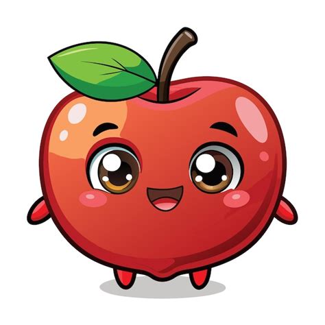 Premium Vector Apple Fruits Cartoon Vesctor Illustration Design