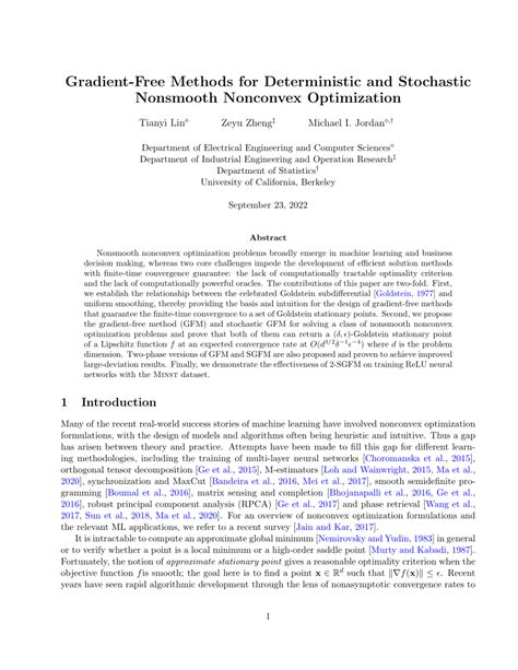 Pdf Gradient Free Methods For Deterministic And Stochastic Nonsmooth Nonconvex Optimization