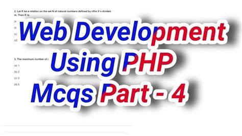Web Development Using Php Mcq Based Questions Part 4 Youtube